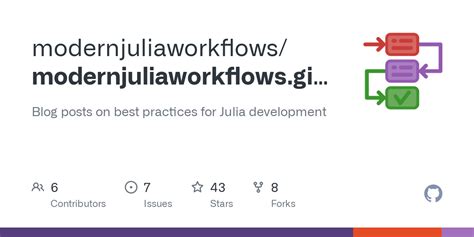 Github Modernjuliaworkflows Blog Posts On Best Practices For