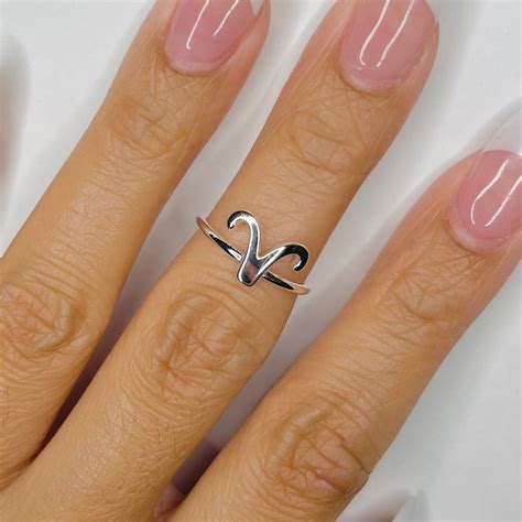 Sterling Silver Aries Ring Zodiac Ring Astrology Ring Horoscope Ring