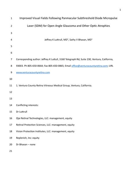Pdf Improved Visual Fields Following Panmacular Subthreshold Diode