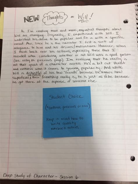 Learning The Work Through A Demonstration Notebook Literacy Coach Musings