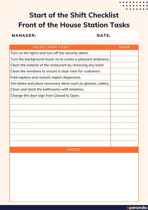 Server Sidework Checklist For Efficient Restaurant Operations