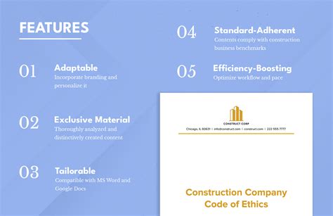 Construction Code Of Ethics In Google Docs Word Download Template Net