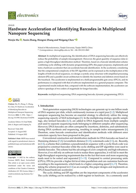 Pdf Hardware Acceleration Of Identifying Barcodes In Multiplexed