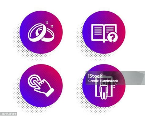 터치 스크린 제스처 결혼 반지 및 도움말 아이콘 세트 엘리베이터 표지판 손 사랑 문서를 클릭합니다 리프트 벡터 결혼식에 대한 스톡 벡터 아트 및 기타 이미지 Istock