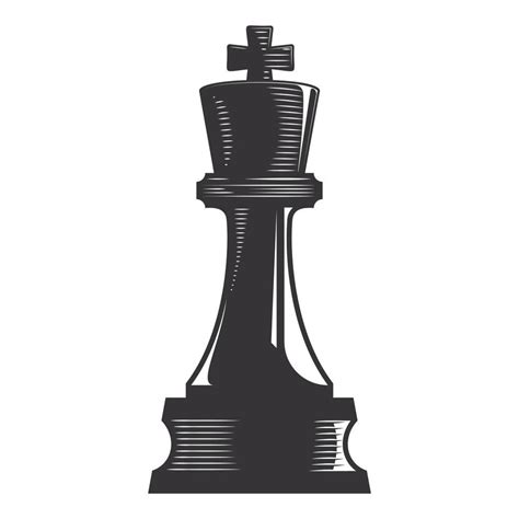 Chess King Vector Line Art Illustration Arte De Ilustración Ajedrez