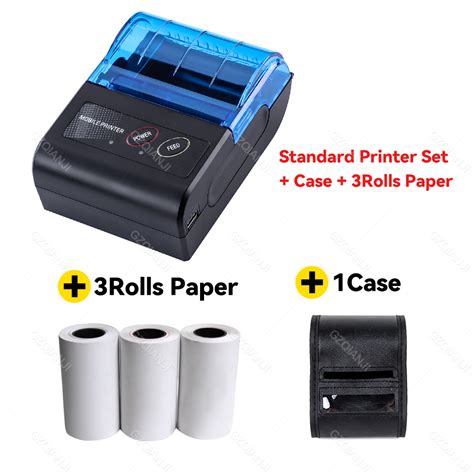 Mini Blue Bluetooth Thermal Bill Wireless Printer Grandado