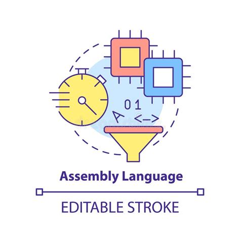 assembly language concept icon stock vector illustration of hardware icon 248187072