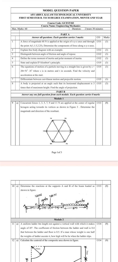 Model Question Paperbegin Tabular L Apj Abdul Kalam Technological Unive