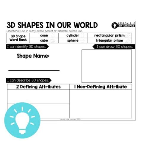 Lucky To Learn Math 1st Grade Geometry Lesson 510 Identify 3d Shapes Mini Lesson 3d