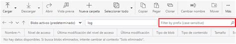 the filter by prefix case sensitive box is not localized for adls gen2 blob containers file