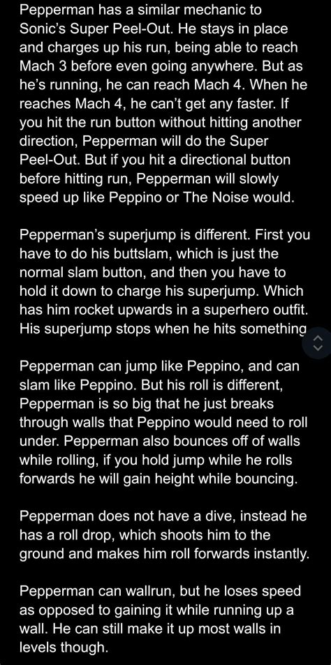 I Wrote Down Concepts For A Possible Playable Pepperman Moveset Thanks To U Thutgf For