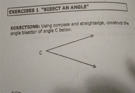 Exercises 1 “bisect An Angle” Directions Usin Gauthmath