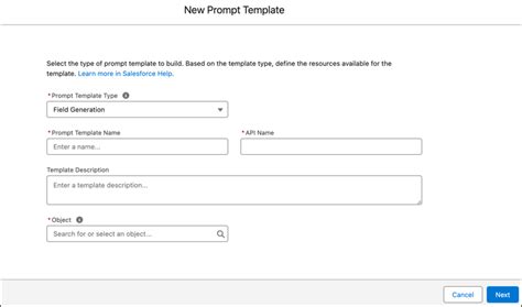 Create A Field Generation Prompt Template
