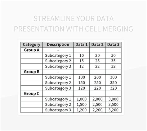 Streamline Your Data Presentation With Cell Merging Excel Template And