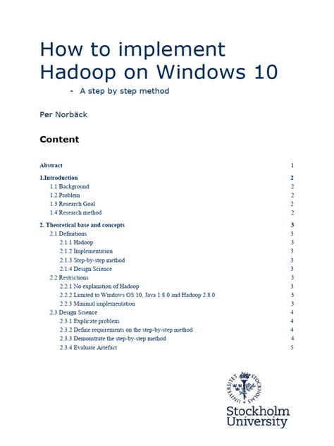 How To Implement Hadoop On Windows 10 A Pdf Apache Hadoop
