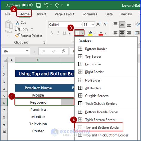 How To Apply Top And Bottom Border In Excel 3 Efficient Ways