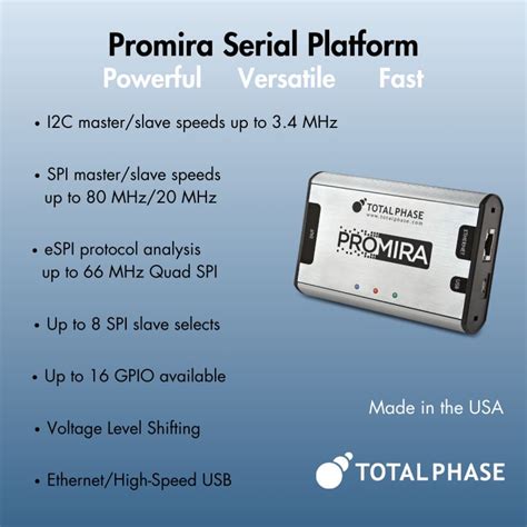 The Promira Serial Platform Is Our Most Advanced Serial Device With… Total Phase