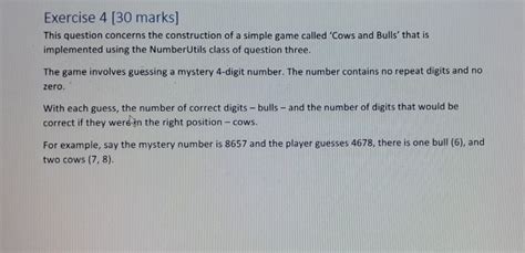 solved exercise 4 [30 marks] this question concerns the