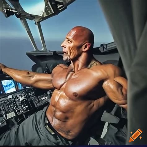 The Rock Flexing Muscles