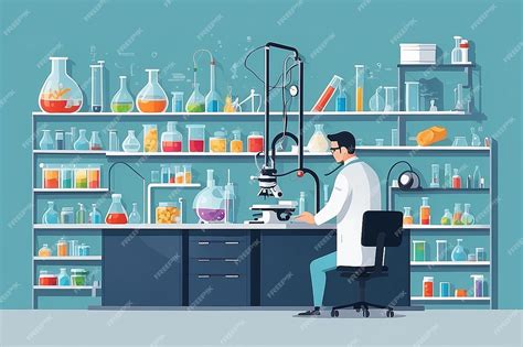 Premium Photo Lab Storage For Scientific Specimens Vector Flat Style Illustration