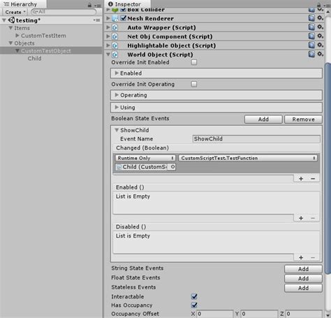 Custom Script On Unity Gameobject When Use Events Is It Possible
