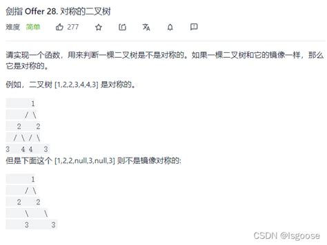 剑指offer28对称的二叉树 Csdn博客