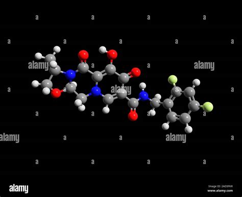 Cabotegravir Hiv Drug Molecule Computer Model Showing The Structure Of A Molecule Of The Anti