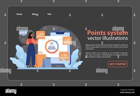 Points System Concept Woman Interacts With Online Trading Platform
