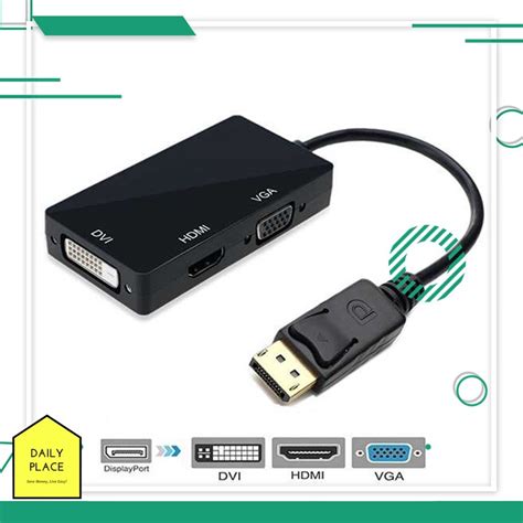 Jual Adapter Converter DisplayPort To HDMI VGA DVI Shopee Indonesia