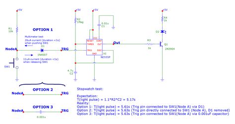 555 Monostable Multivibrator With Diode Connected To TRIG Pin Forum For Electronics
