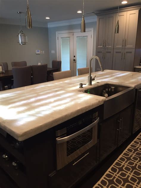 Cristallo Quartzite Countertop Contemporary Kitchen New Orleans