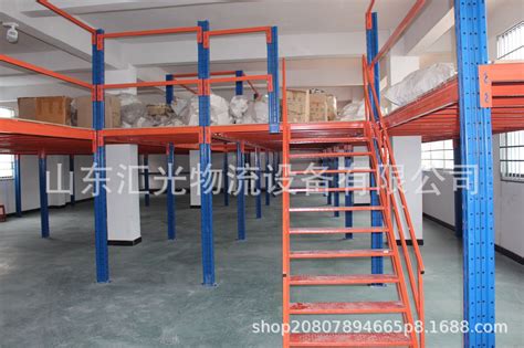 双层阁楼式重型货架二层钢平台插接组合式二层隔层货架500kg层载 阿里巴巴