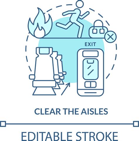 Clear Aisles Turquoise Concept Icon Surviving Plane Crash Abstract Idea Thin Line Illustration
