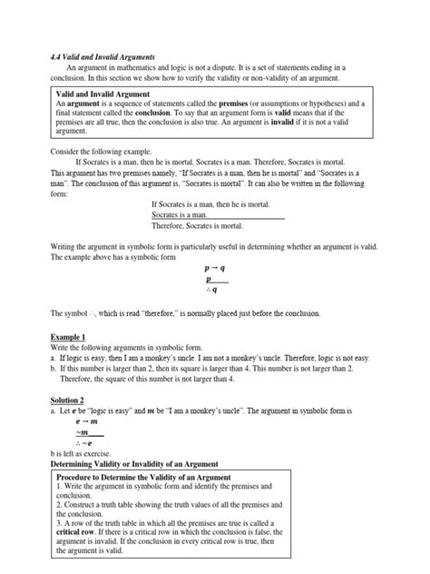valid and invalid arguments pdf argument logical consequence