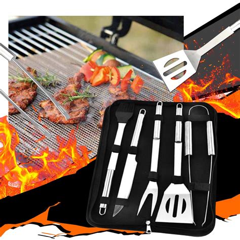 Somwibe Round Grill Mats 30 5pcs Bbq Set Grill Cooking Utensils Kit