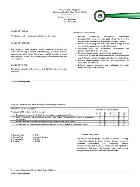 Cs124 Operating System Syllabus 2 Pdf Thread Computing