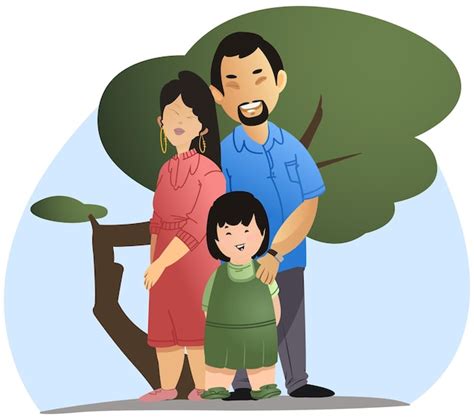 Ilustra O De Retrato De Fam Lia Casal Vetor Premium