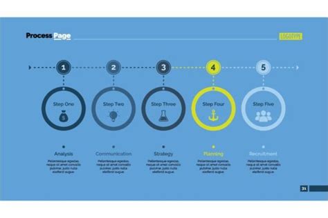 Five Step Process Chart Slide Template E Graphic By Pchvector
