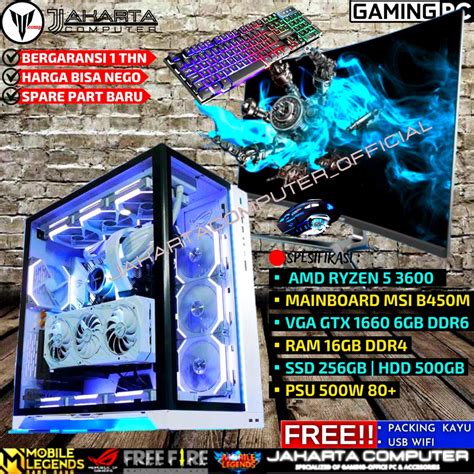 Jual Pc Gaming Ryzen Ram Ddr Gb Ssd Gb Hdd Gb Pc Cpu Gaming Fullset Siap Pakai