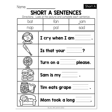 Fall Early Finishers 1st Grade Ela Short A Short A