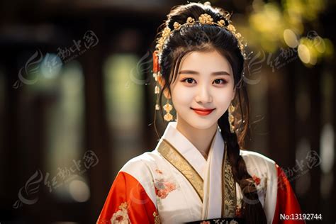 中国女孩插图素材图片