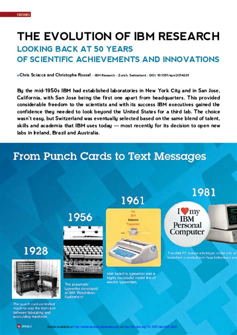 Pdf The Evolution Of Ibm Research