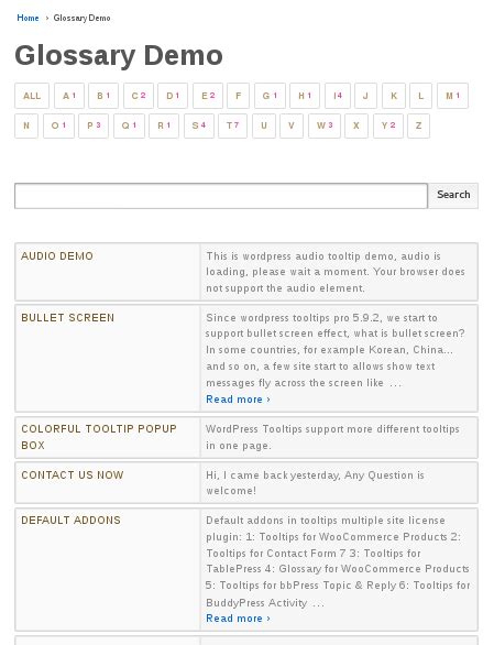 How Can I Ensure That “normal” Main Glossary Page Displays Correctly