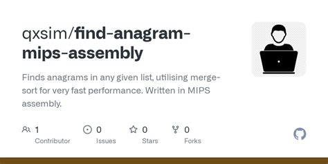 Github Qxsim Find Anagram Mips Assembly Finds Anagrams In Any Given