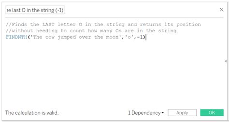 Tableau String Calculation Findnth Finding The Position Of A Letter Or Sub String Within A