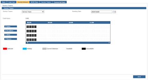 📝 Service Advisor Diary Pinewood Technologies Plc