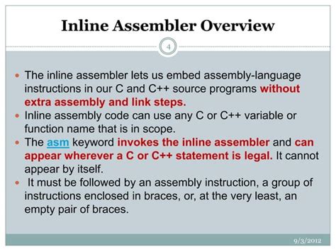 Inline Assembly Language Programs In C Ppt