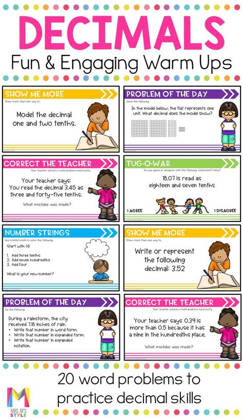 Decimal Math Warmups Decimals Math Strategies Posters Guided Math Groups