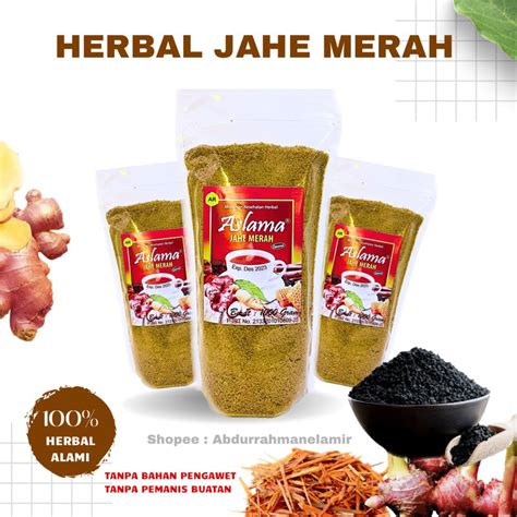 Jual Jahe Merah Gula Aren Jahe Merah Aslama Minuman Jahe 500gr Shopee Indonesia