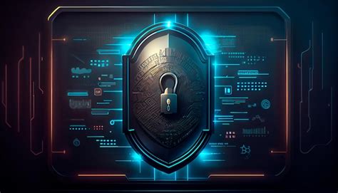 Premium Photo Wallpaper Illustration And Background Of Cyber Security Data Protection Shield